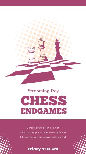 International chess day banner template outline Vector Image