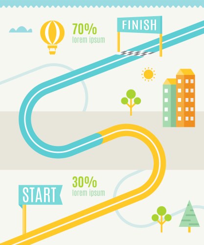 Road map and journey route timeline infographics Vector Image