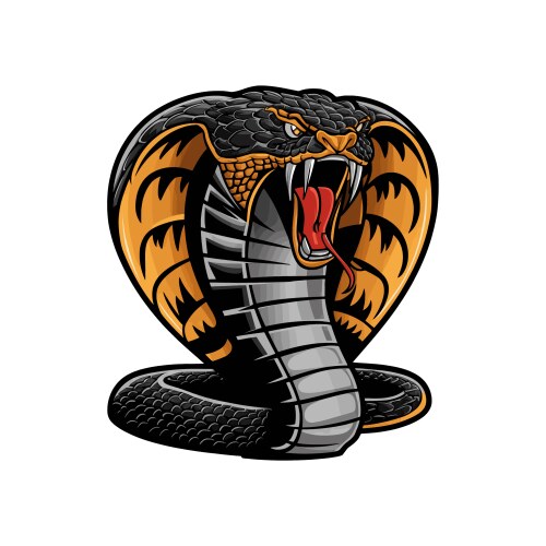 Snake logo design on white background Royalty Free Vector