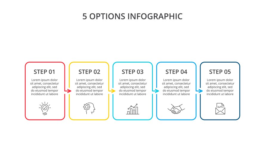 Modern linear infographic template Royalty Free Vector Image