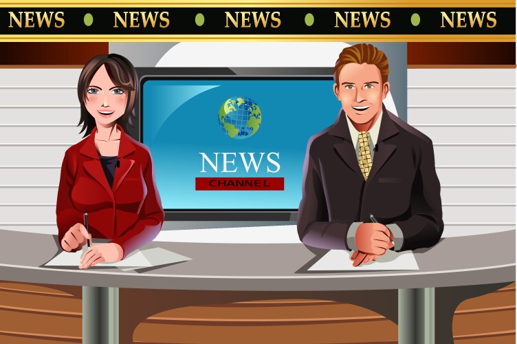 Isolated male news reporter Royalty Free Vector Image