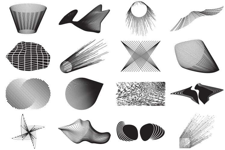 Abstract Geometric Shapes Set Transition Effect Vector Image