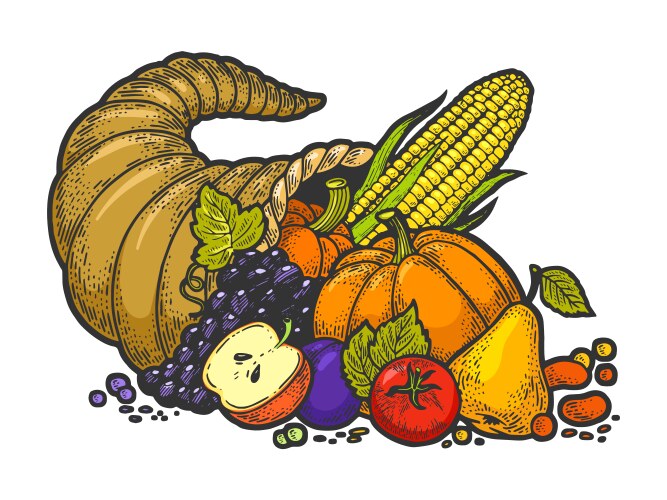 Horn of plenty Royalty Free Vector Image - VectorStock