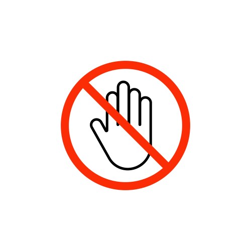 Stop sign icon or do not touch Royalty Free Vector Image