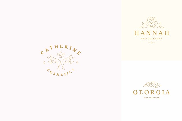 Line elegant decoration design elements set Vector Image