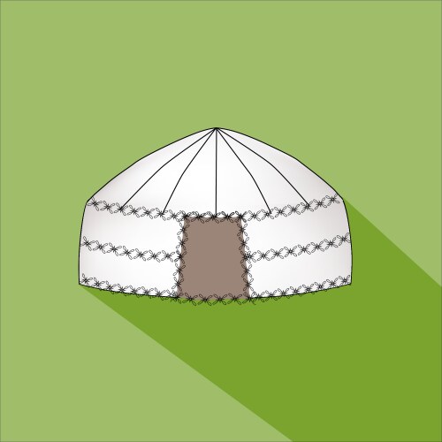 Mongolian yurt nomadic dwelling asian people Vector Image