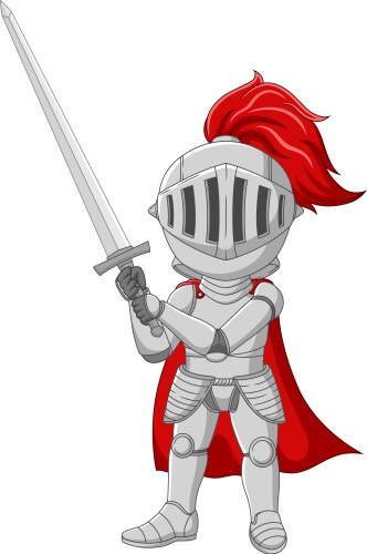 Ai-generated smiling knight holding sword child Vector Image