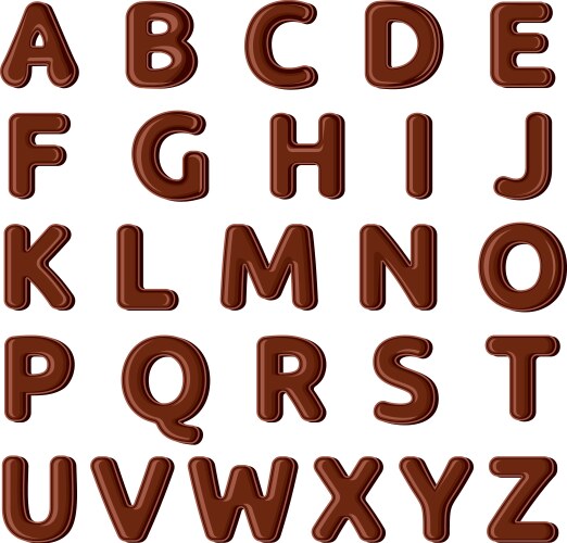 Chocolate alphabet with pink frosting Royalty Free Vector