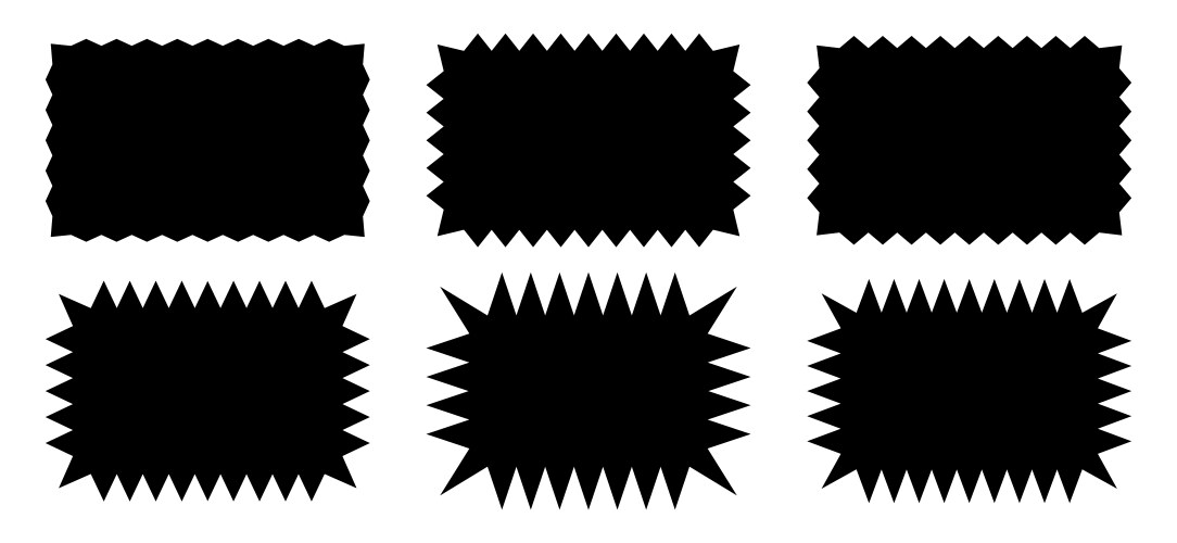 Set of different rectangles with wavy edges Vector Image