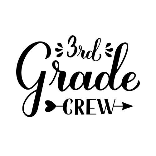 3rd grade squad calligraphy hand lettering Vector Image
