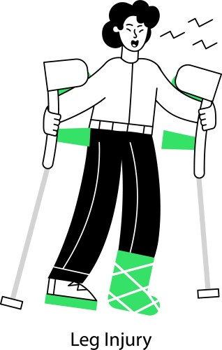 Weba linear mini of leg injury Royalty Free Vector Image