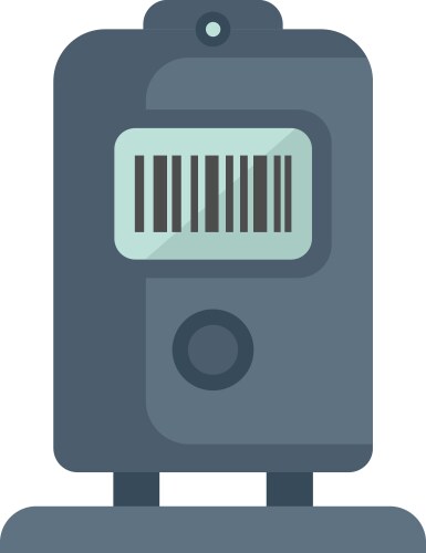 Barcode scanner standing on a countertop scanning Vector Image