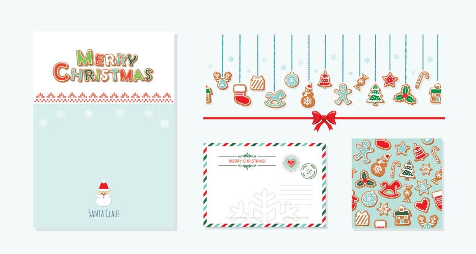 Christmas letter from santa claus template Vector Image