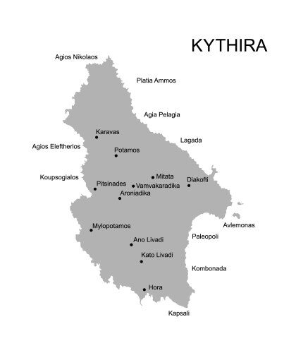 Ionian islands set maps silhouette Royalty Free Vector Image