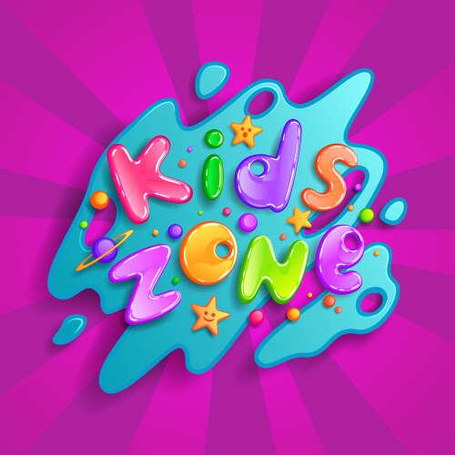 Kid zone logo color game play playground area Vector Image