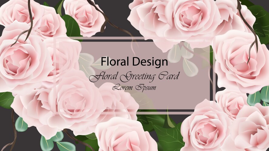 Rose flowers card background blue and violet Vector Image