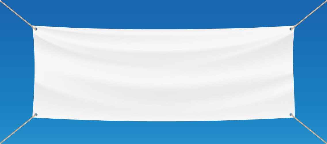 Blank white fabric flag banner Royalty Free Vector Image