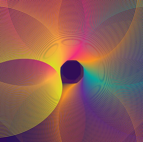 Colorful round spiral abstract rainbow dots Vector Image
