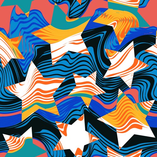 Neon star geometric seamless pattern Royalty Free Vector