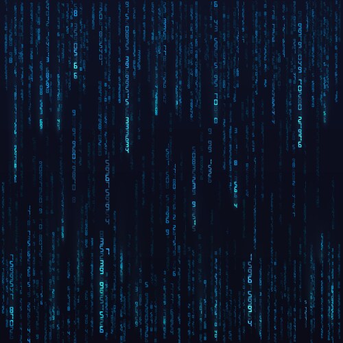 Falling random numbers blue matrix background Vector Image