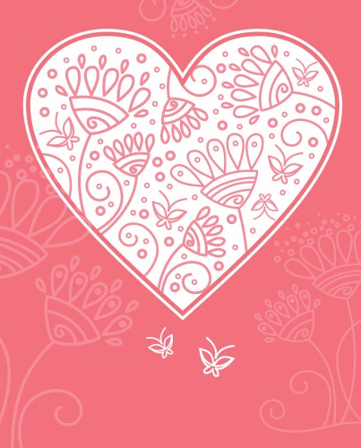 Valentines day card with decorative stylish heart Vector Image