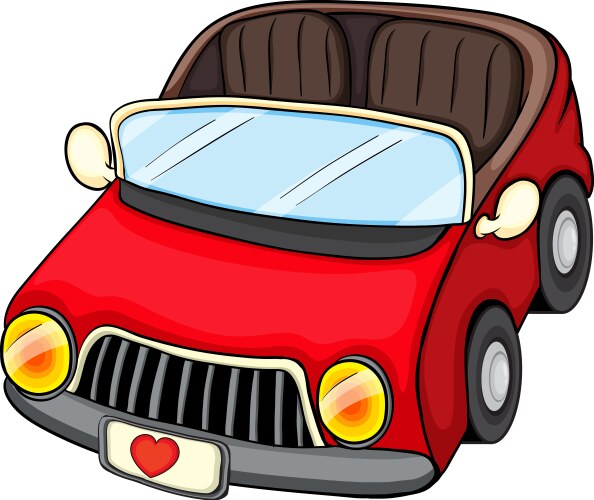 Cartoon red car on white background Royalty Free Vector