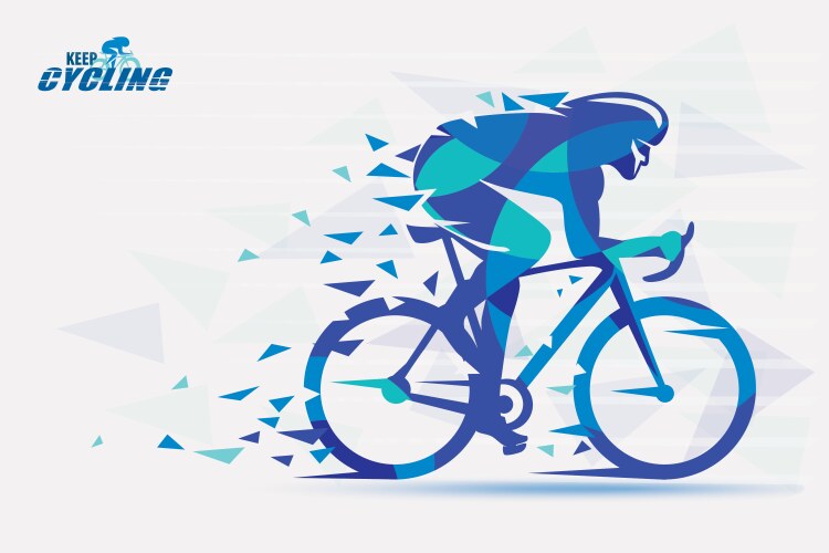 Cycling race stylized background cyclist Vector Image