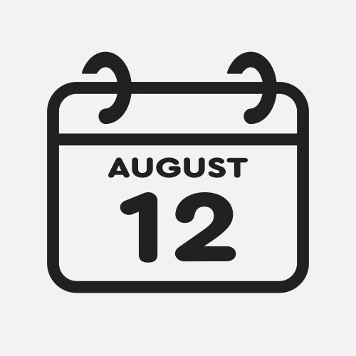 Icon page calendar day - 11 august Royalty Free Vector Image