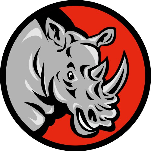 Angry charging rhino Royalty Free Vector Image