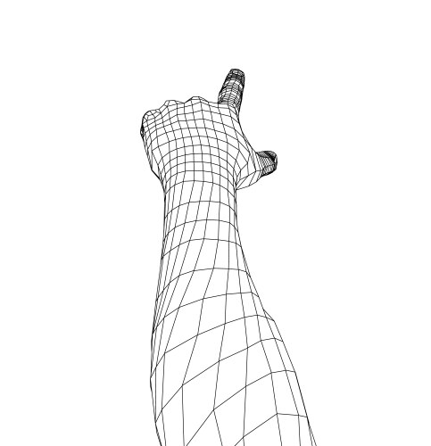 Hand points with index finger color sketch Vector Image