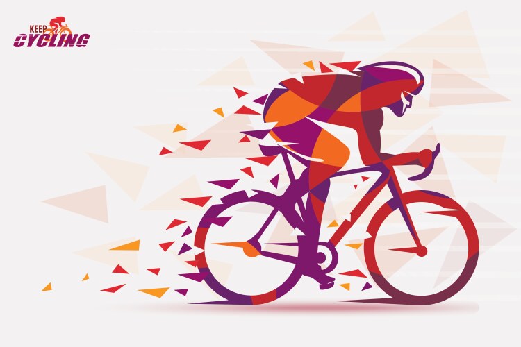 Cycling race stylized background cyclist Vector Image
