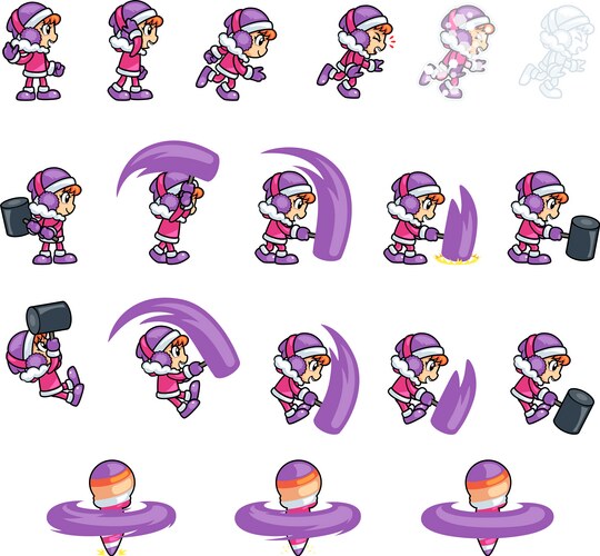 Frisky girl game sprites Royalty Free Vector Image