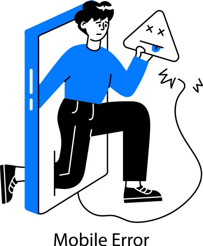 Mobile error Royalty Free Vector Image - VectorStock