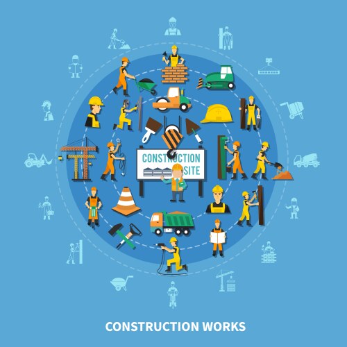 Construction worker infographic Royalty Free Vector Image
