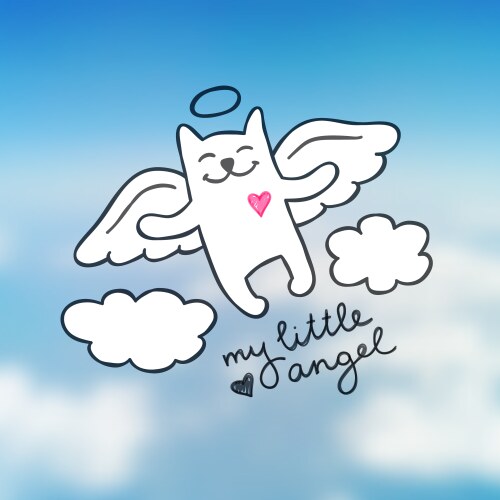Sketch with cute angel Royalty Free Vector Image