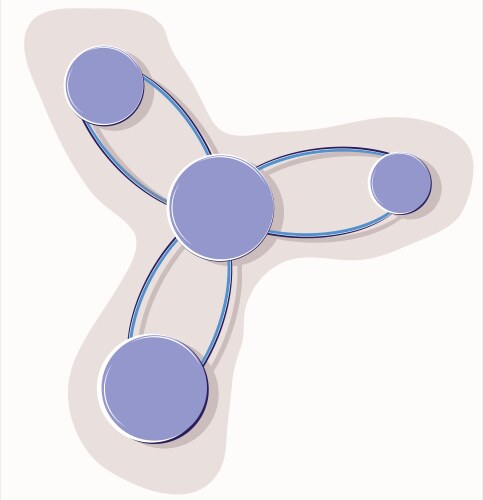 Helium 3 the structure atom Royalty Free Vector Image