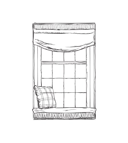 Vintage window hand drawn set of drawings Vector Image