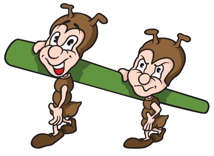 Ants dragging carts Royalty Free Vector Image - VectorStock