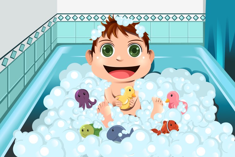 Boy Take Bath Drawing Vector Images (53)