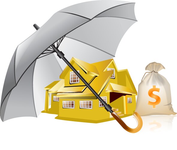 Concept home under umbrella Royalty Free Vector Image