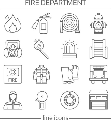 Set of fire department emblems and badges Vector Image