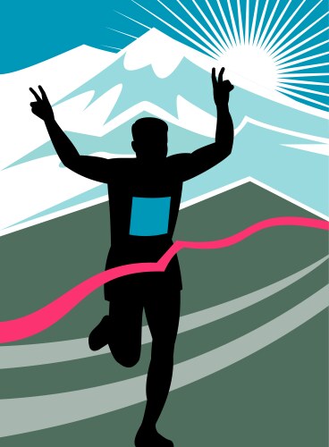 Marathon finish line composition Royalty Free Vector Image