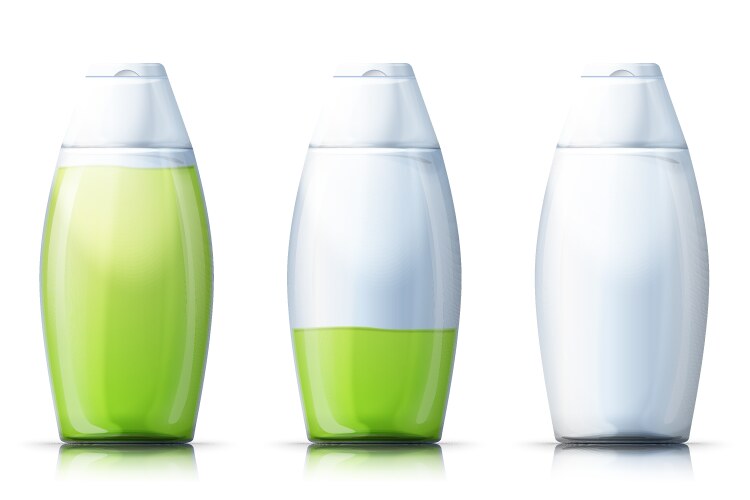 Clear liquid blobs group realistic set Royalty Free Vector