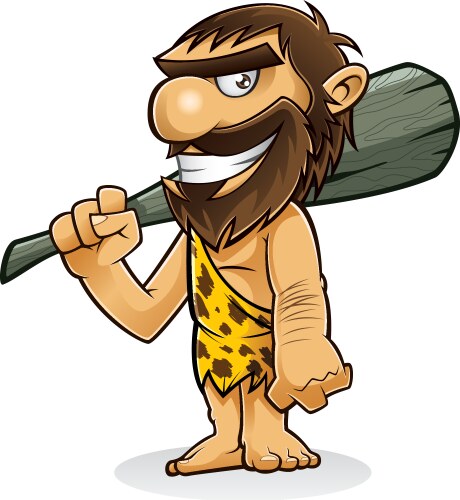 Funny caveman cartoon Royalty Free Vector Image