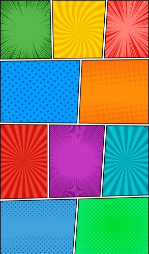 Comic book page template with different radial Vector Image