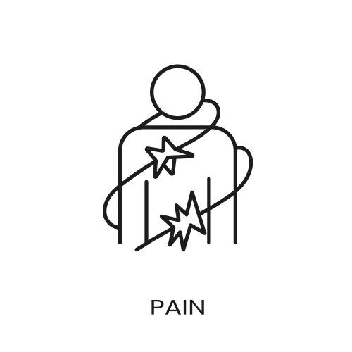 Pain line icon with editable stroke Royalty Free Vector