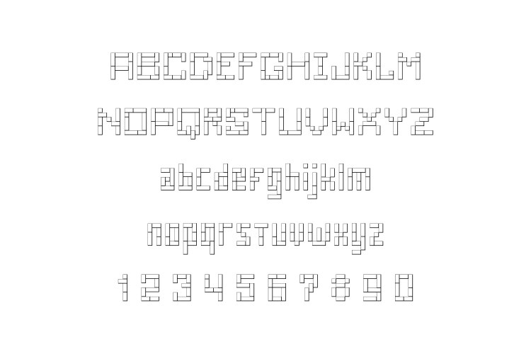 Sanserif square font with rounded corners Vector Image