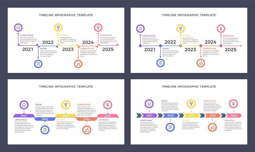 Purple yellow presentation templates infographic Vector Image