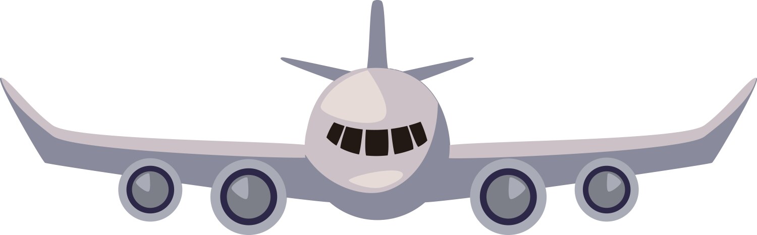 Airplane in simple style front view Royalty Free Vector