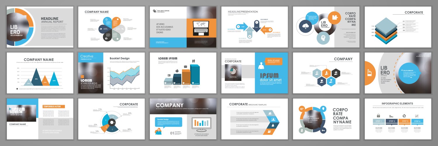 Business presentation slides templates Royalty Free Vector
